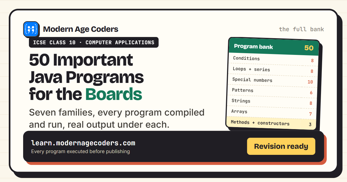 ICSE Class 10 Computer Applications: Revision Guide - Modern Age Coders