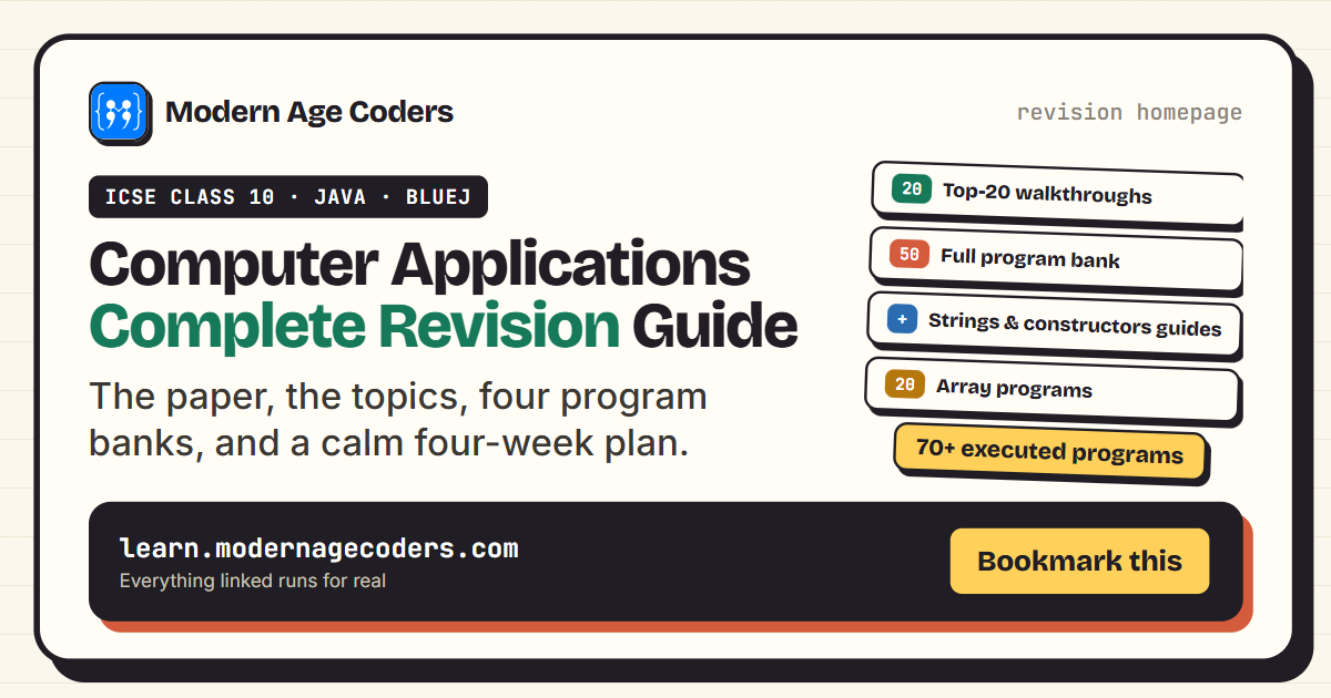 ICSE Class 10 Computer Applications: Revision Guide - Modern Age Coders